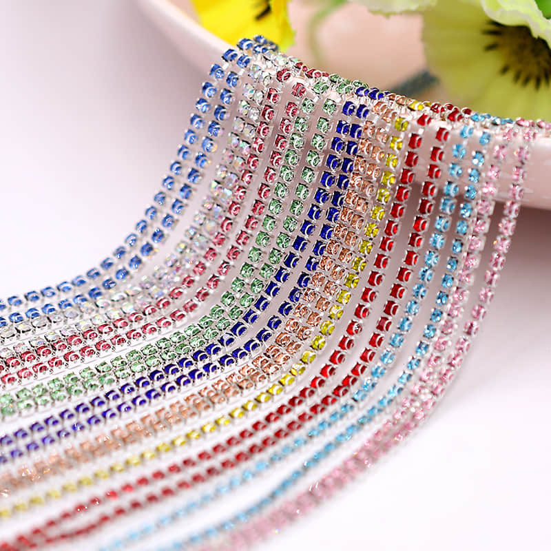 Factory Supply Cheap 9mm Crystal cup chain Sewing on Strass Rhinestone ...