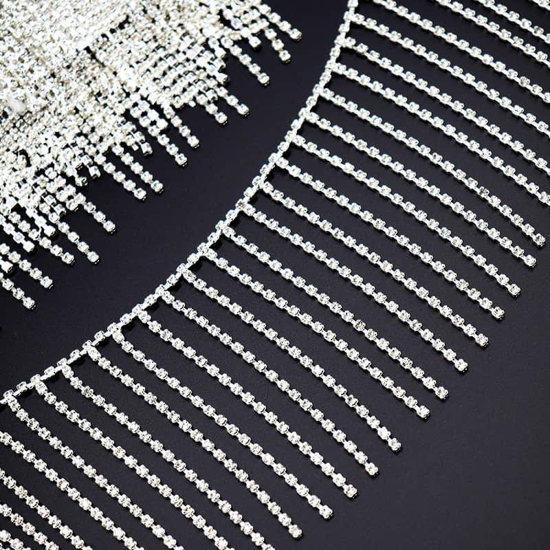 Garment Accessories Rhinestone Trim Silver Crystal Bling Flat back ...