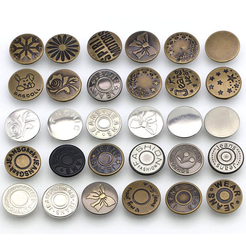 Custom Exquisite Brass Buttons With Rivets Metal Jean Buttons For ...